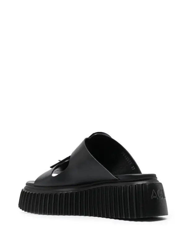 Agl Agatha Double-buckle Slippers - Black