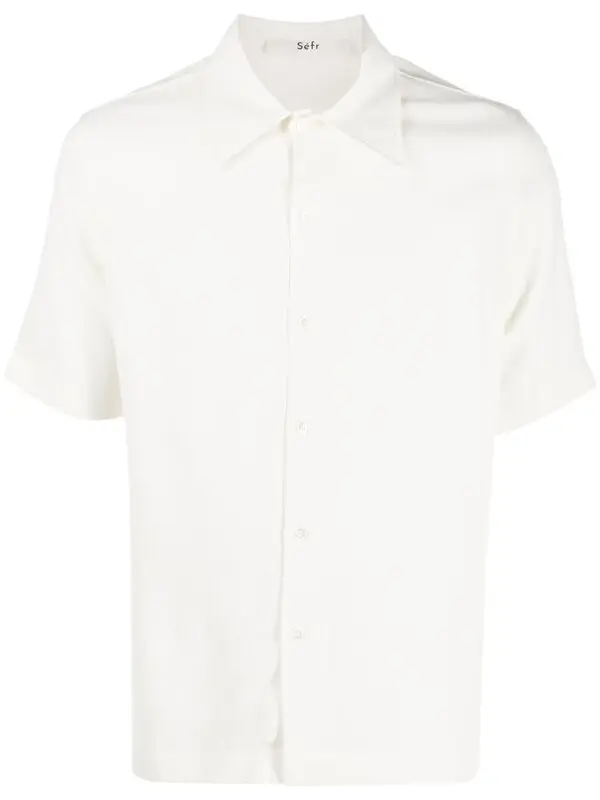 Séfr Buttoned Short-sleeved Shirt - Neutrals