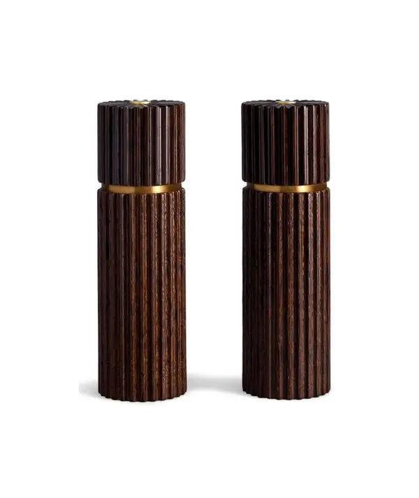L'Objet Ionic Wood Salt And Pepper Mill - Brown