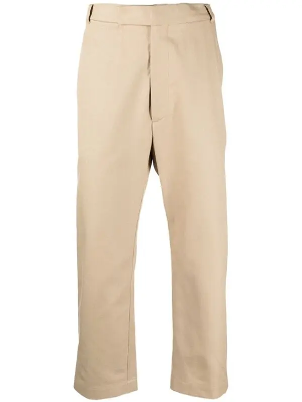 Thom Browne Cropped Cotton Chinos - Brown