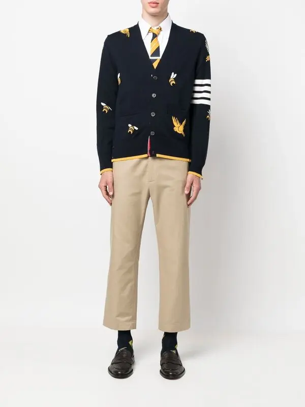 Thom Browne Cropped Cotton Chinos - Brown