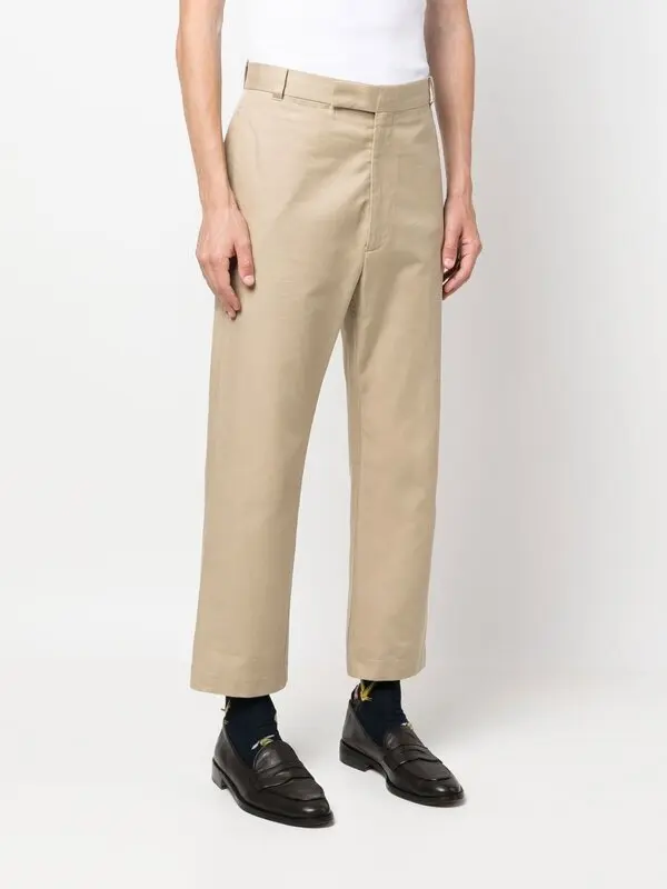 Thom Browne Cropped Cotton Chinos - Brown