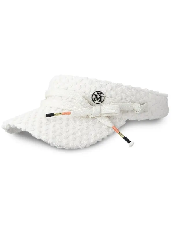MAISON MICHEL Tiger Polka-dot Visor - White