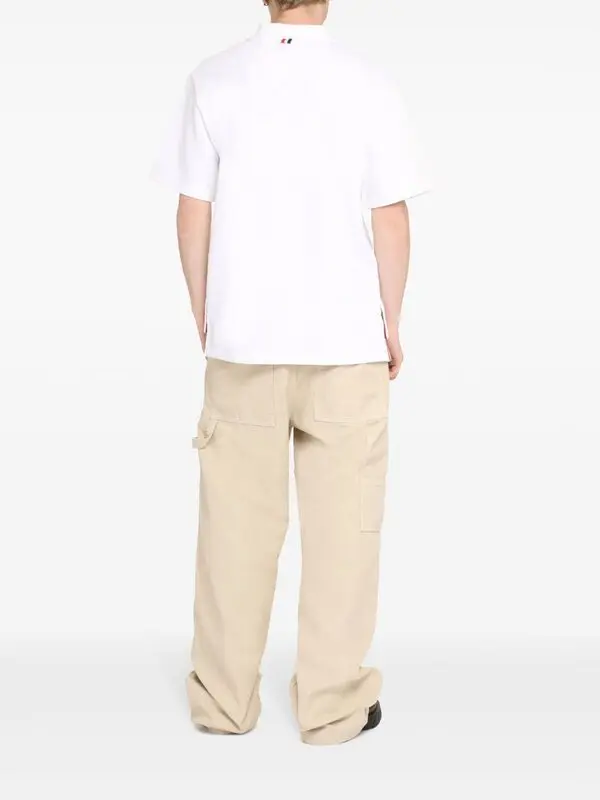 Thom Browne Rwb-stripe Cotton Polo Shirt - White