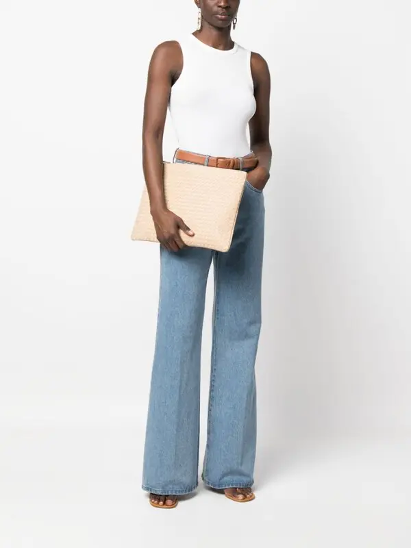 Dragon Diffusion Woven Leather Clutch Bag - Neutrals