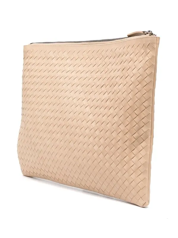 Dragon Diffusion Woven Leather Clutch Bag - Neutrals
