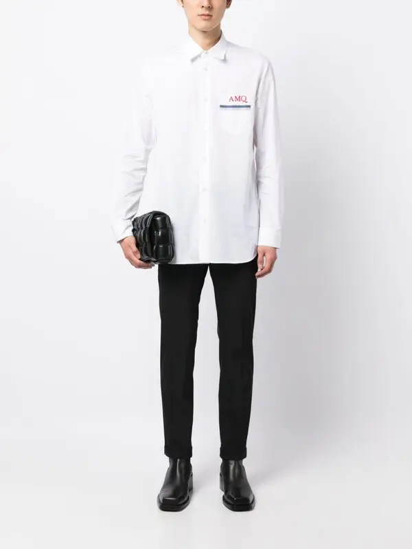 Alexander McQueen Embroidered Monogram Logo Shirt