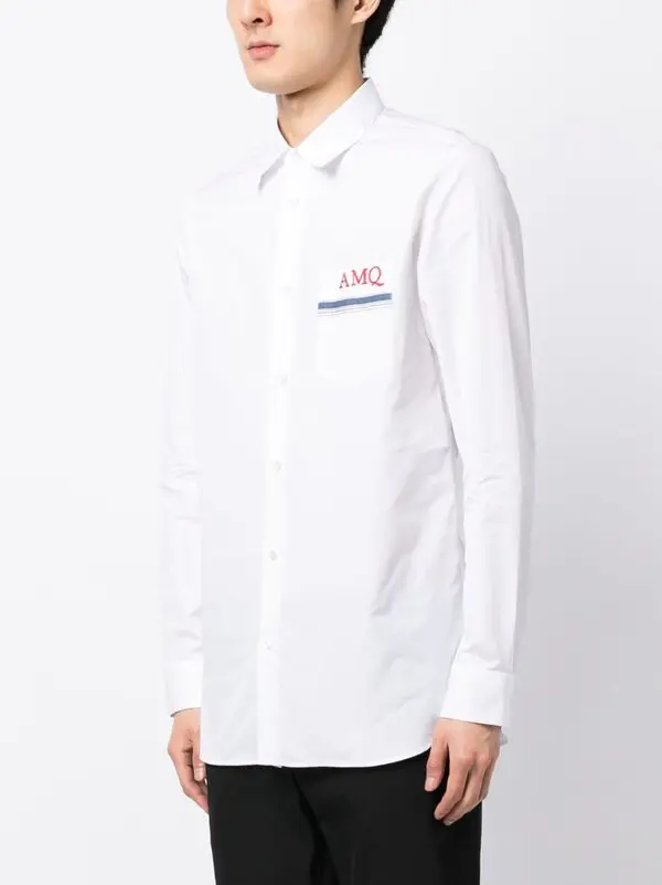 Alexander McQueen Embroidered Monogram Logo Shirt