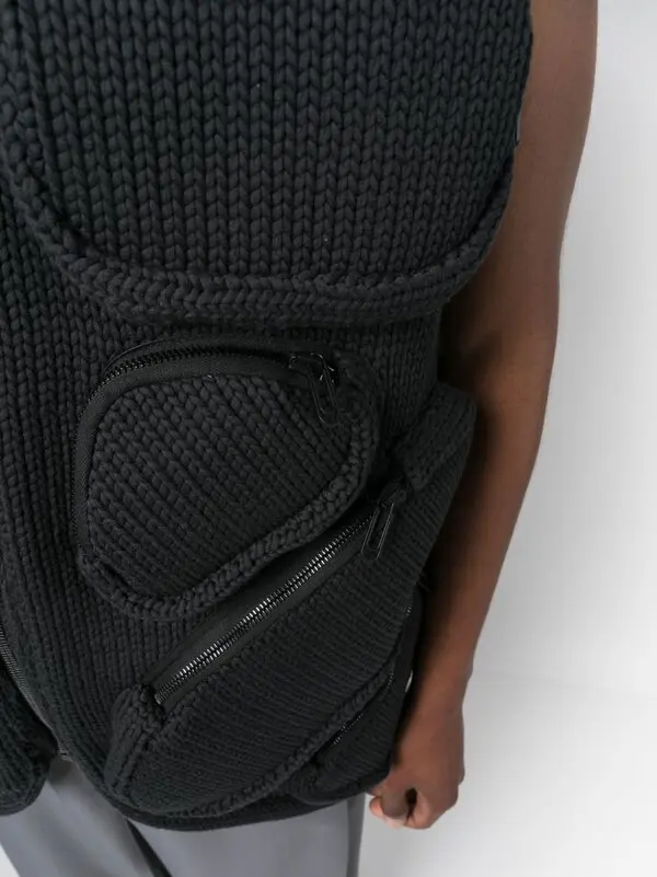 Off-White Multipockets Waffle-knit Gilet