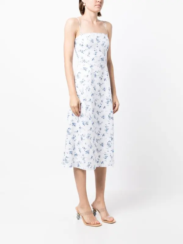 Reformation Christen Floral-Print Linen Dress In White - 30% Off |  Editorialist