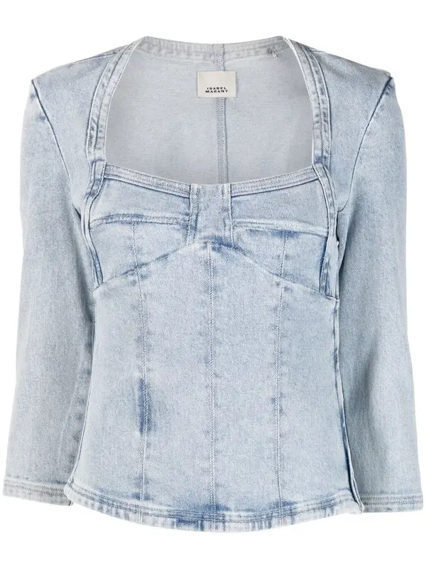 Isabel Marant Vanio Denim Top - Blue