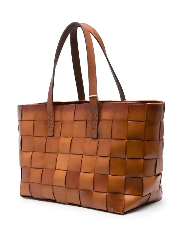 Dragon Diffusion Woven Leather Tote Bag - Brown
