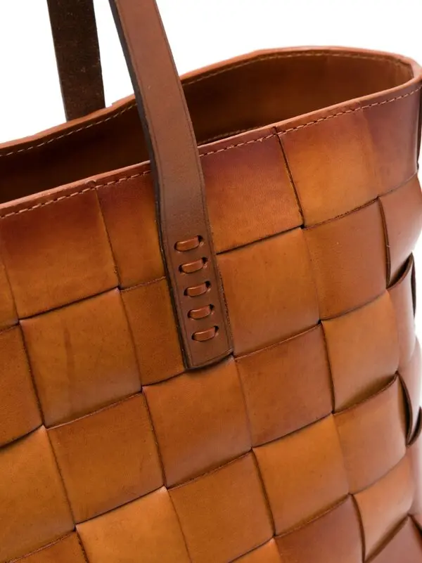 Dragon Diffusion Woven Leather Tote Bag - Brown