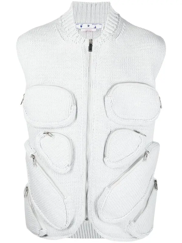 Off-White Multiple-pocket Knit Gilet