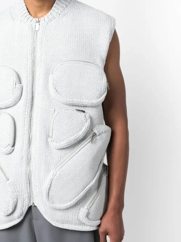Off-White Multiple-pocket Knit Gilet