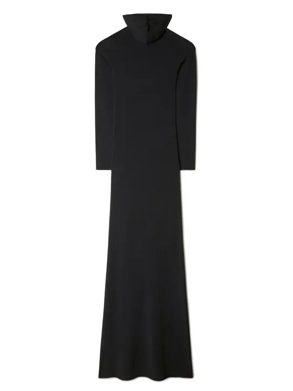 Off-White Floral-appliqué Hooded Maxi Dress