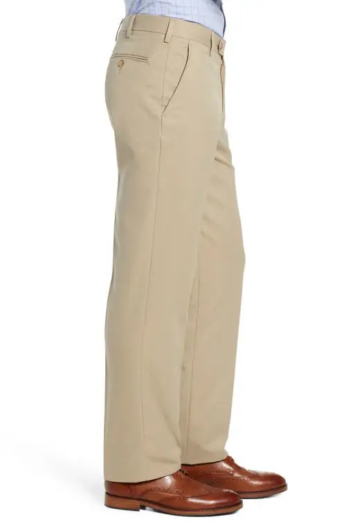 Berle Classic Fit Microfiber Trousers - Tan