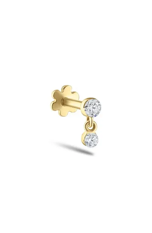 MARIA TASH Invisible Set Diamond Dangle Stud Earring - Yellow Gold