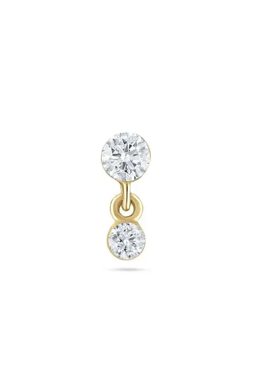 MARIA TASH Invisible Set Diamond Dangle Stud Earring - Yellow Gold