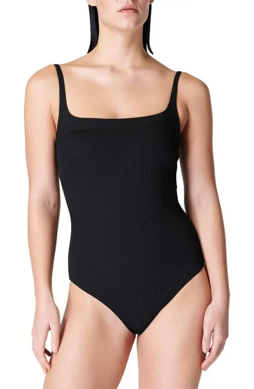 Sweaty Betty Capri Square Neck One-piece Swimsuit - Black