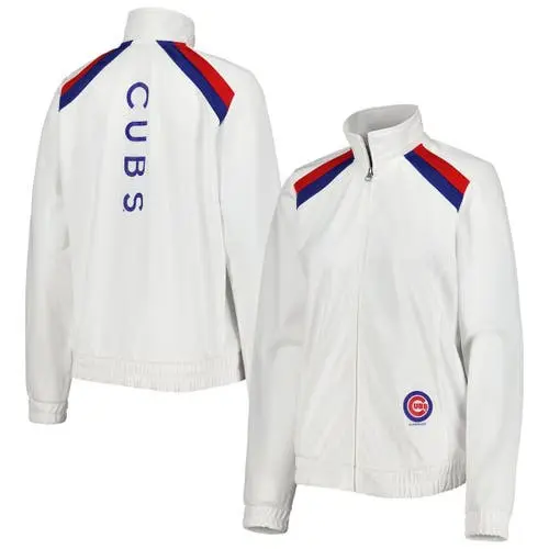 G-III 4HER BY CARL BANKS Chicago Cubs Full-zip Track Jacket - White