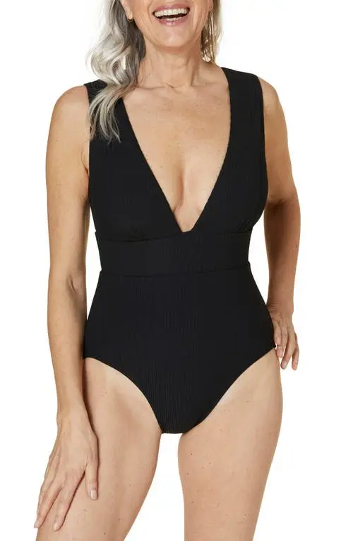 ANDIE Mykonos Ribbed One-piece Swimsuit - Black