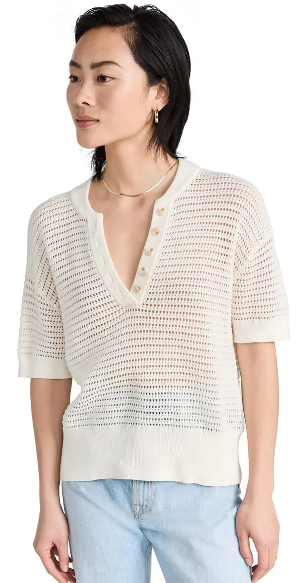 Varley Callie Knit Top - Egret