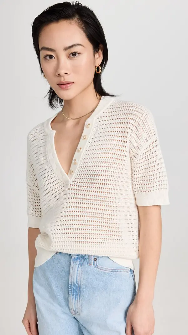 Varley Callie Knit Top - Egret
