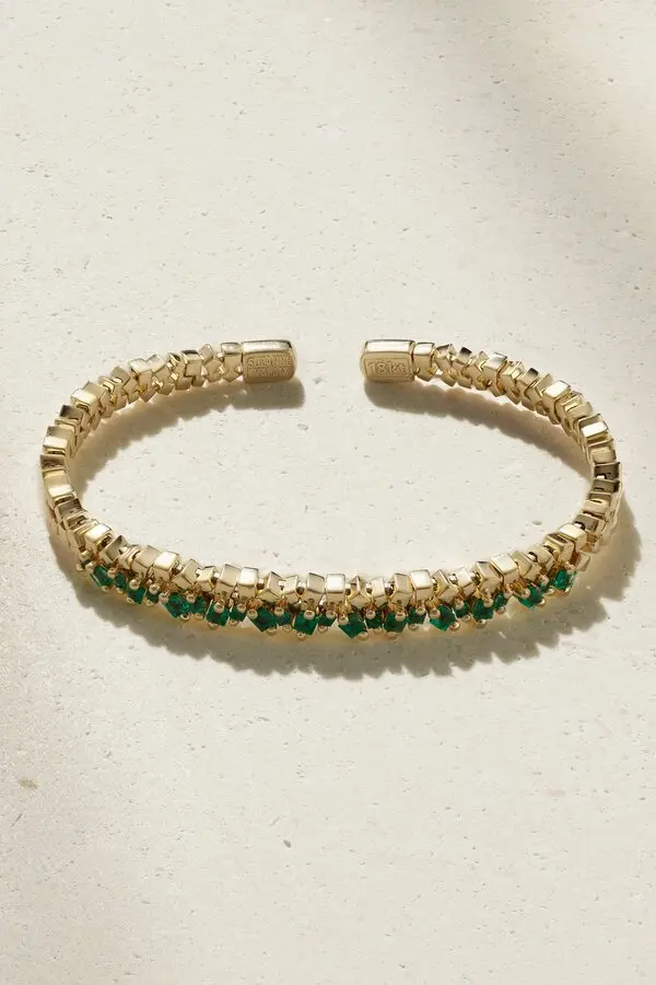 SUZANNE KALAN 18-karat Emerald Cuff - Gold