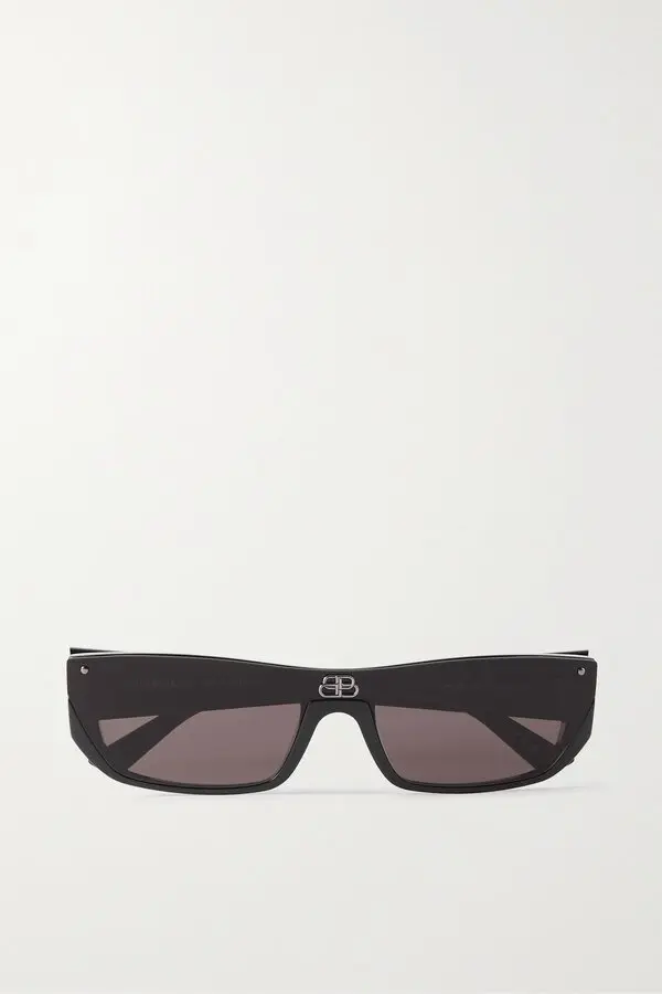 Balenciaga Shield Bb Rectangular-frame Acetate Sunglasses