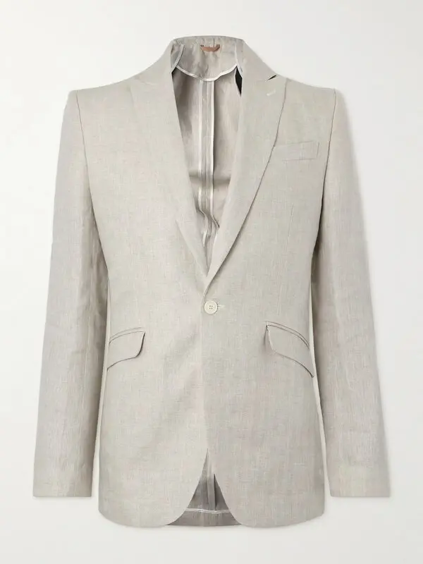 FAVOURBROOK Dawlish Ebury Slim-fit Herringbone Linen Suit Jacket