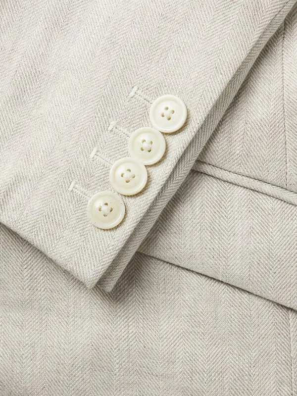 FAVOURBROOK Dawlish Ebury Slim-fit Herringbone Linen Suit Jacket