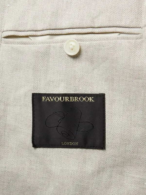 FAVOURBROOK Dawlish Ebury Slim-fit Herringbone Linen Suit Jacket