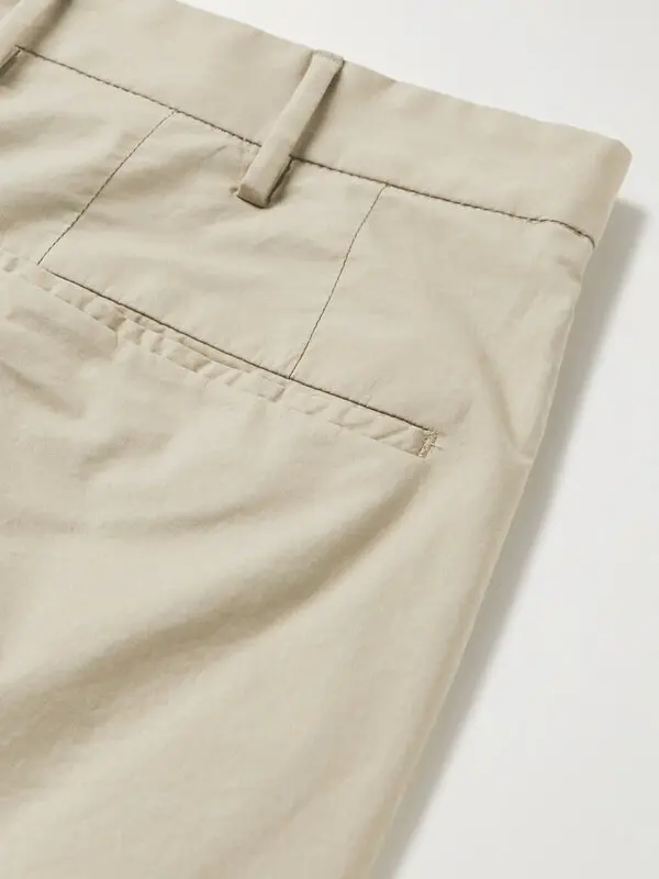 SLOWEAR Slim-fit Straight-leg Stretch-cotton Poplin Bermuda Shorts