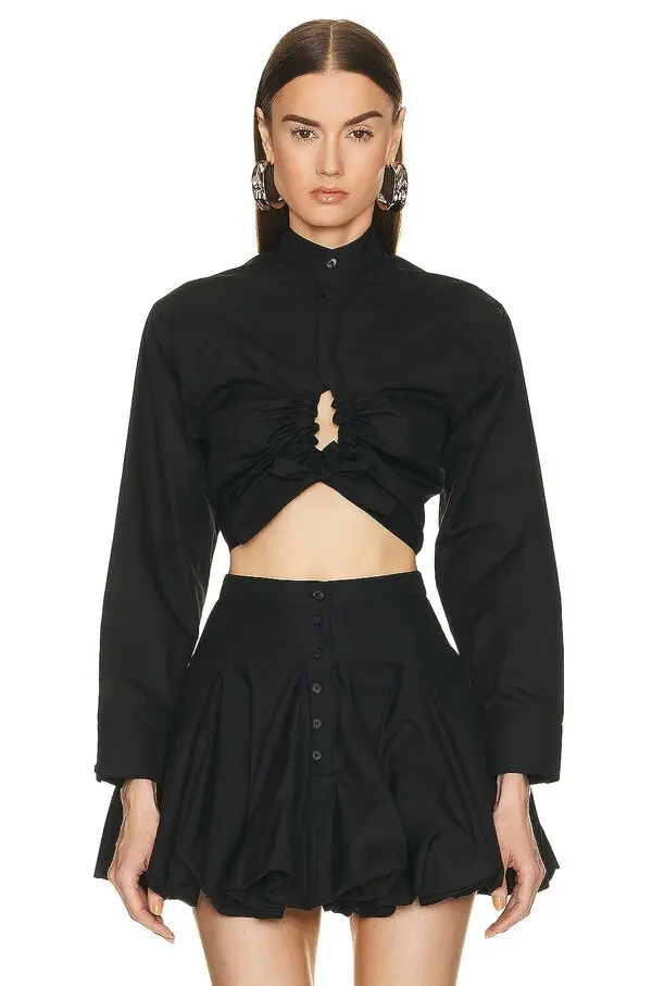 Alaïa Cropped Shirt - Noir