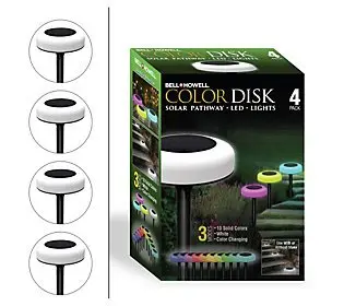 BELL & HOWELL Bell + Howell Solar Powered Color Changing Disk Lights 4-pack - One-color