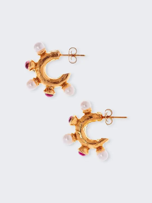 ALIGHIERI The Nocturnal Desire Pearl Garnet Earrings - 24k Gold Plated