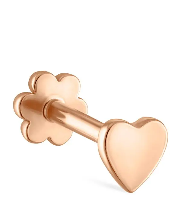 MARIA TASH Gold Heart Threaded Stud Earring - Rose Gold