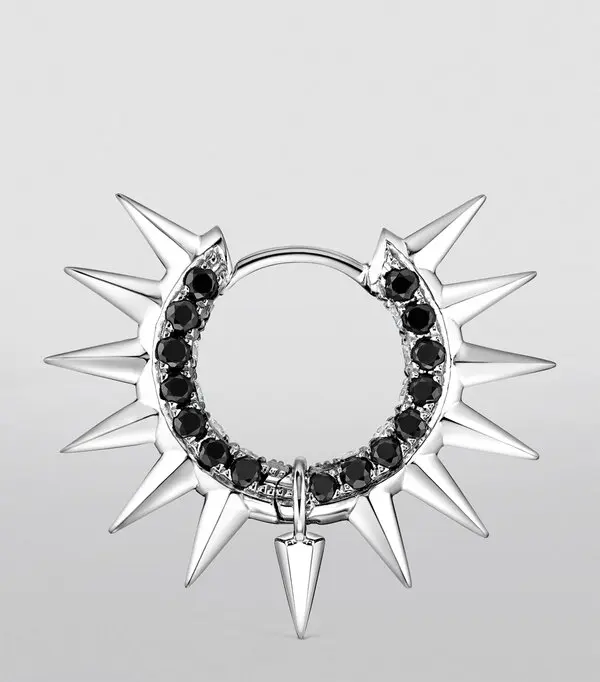 MARIA TASH Metal Mohawk Hoop Earring - White