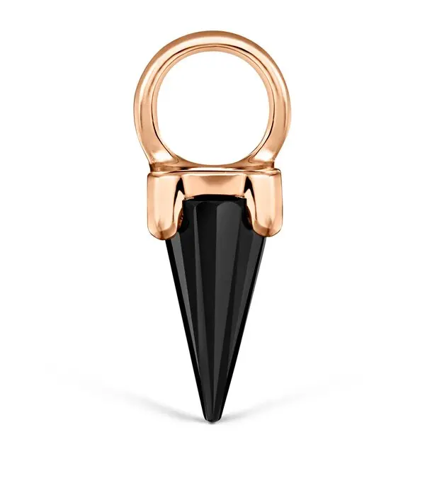 MARIA TASH Black Moissanite Spike Charm - Rose Gold