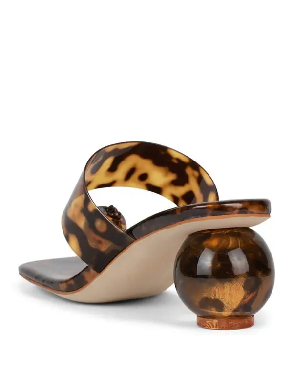 Jeffrey Campbell Latus Sphere Heel Slide Sandals - Tortoise