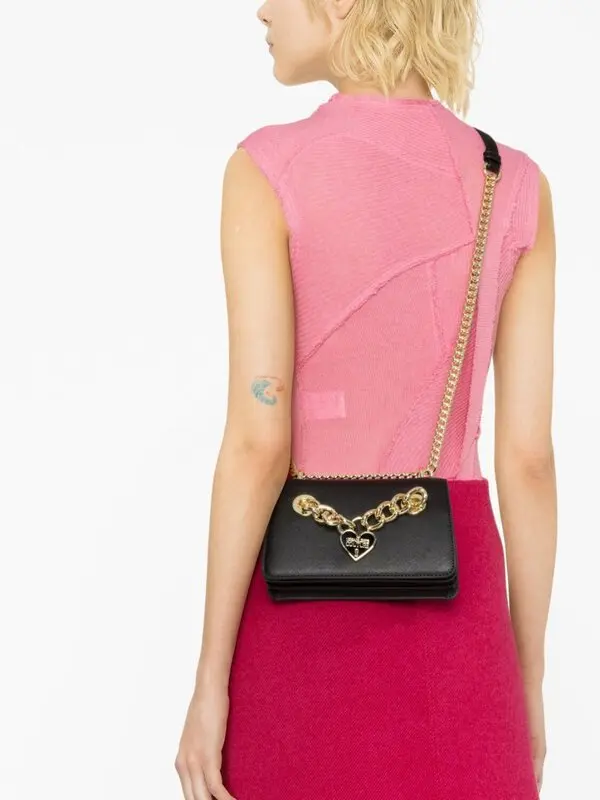Versace Logo-charm Chain-embellished Crossbody Bag
