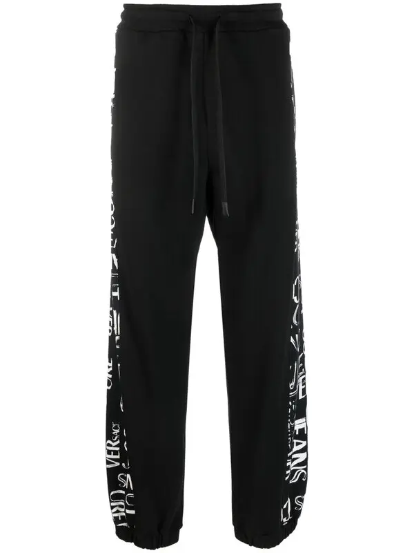 Versace Logo-print Cotton Track Pant - Black