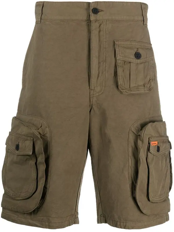Heron Preston Logo-patch Cargo Shorts - Green