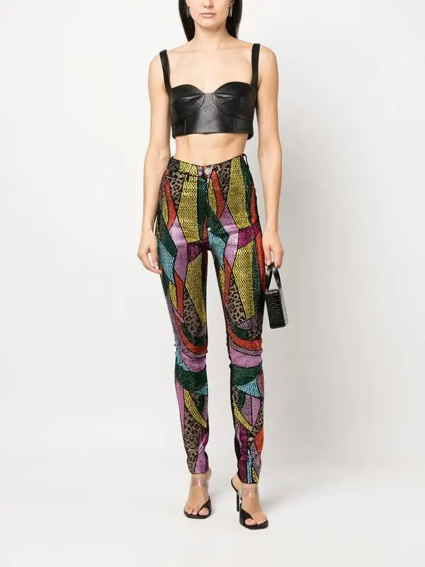 Philipp Plein Rainbow Patchwork Skinny Trousers