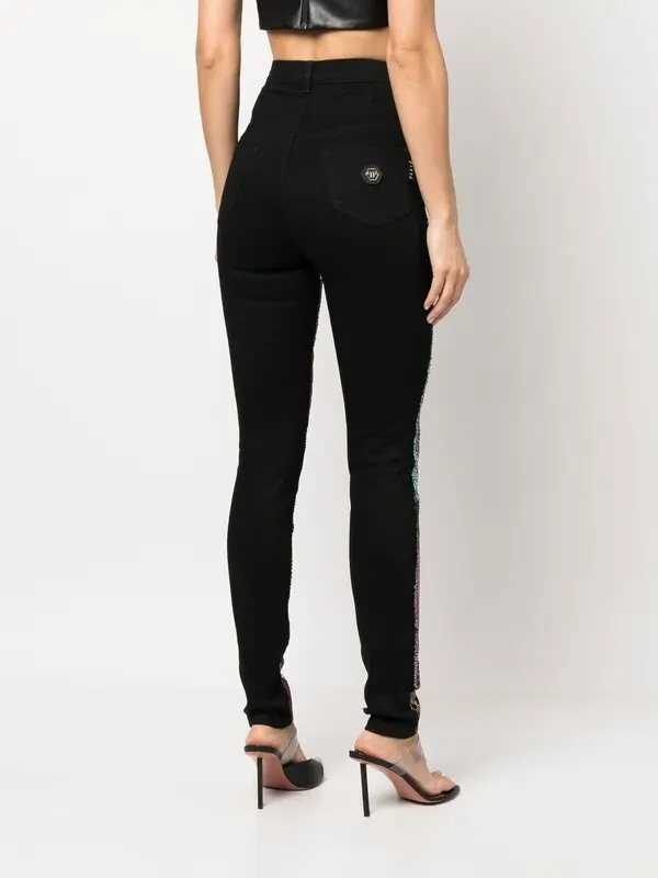 Philipp Plein Rainbow Patchwork Skinny Trousers