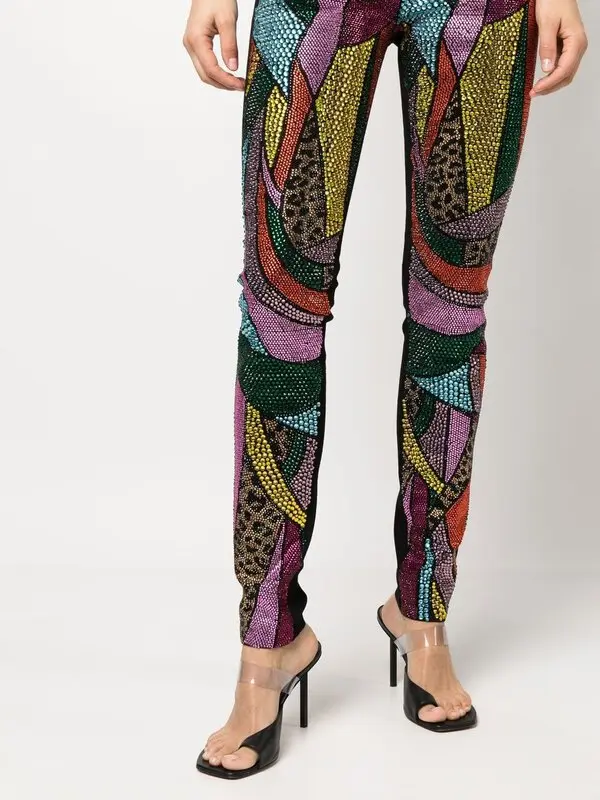 Philipp Plein Rainbow Patchwork Skinny Trousers