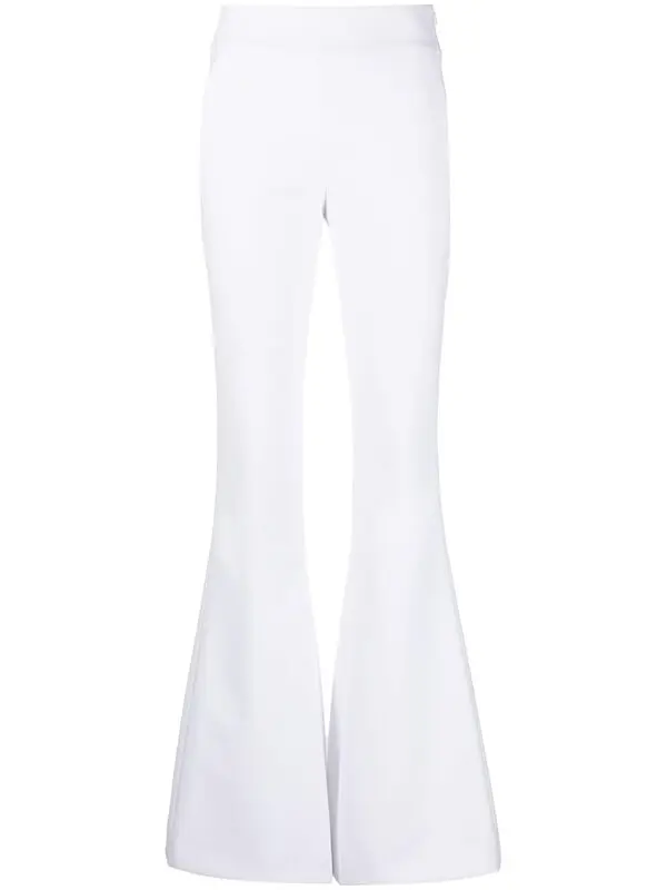 GENNY Zipped Flared Trousers - White