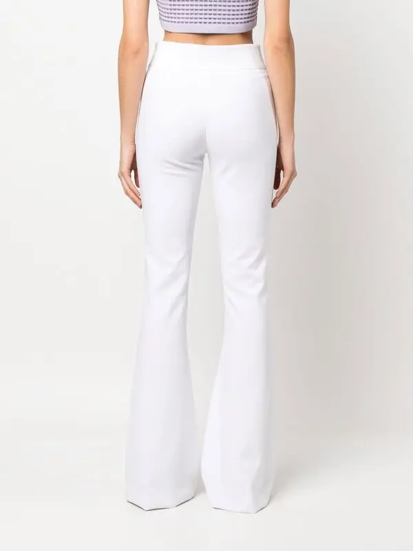 GENNY Zipped Flared Trousers - White