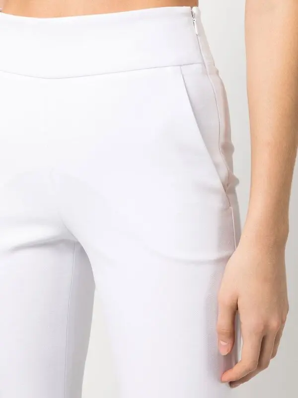 GENNY Zipped Flared Trousers - White